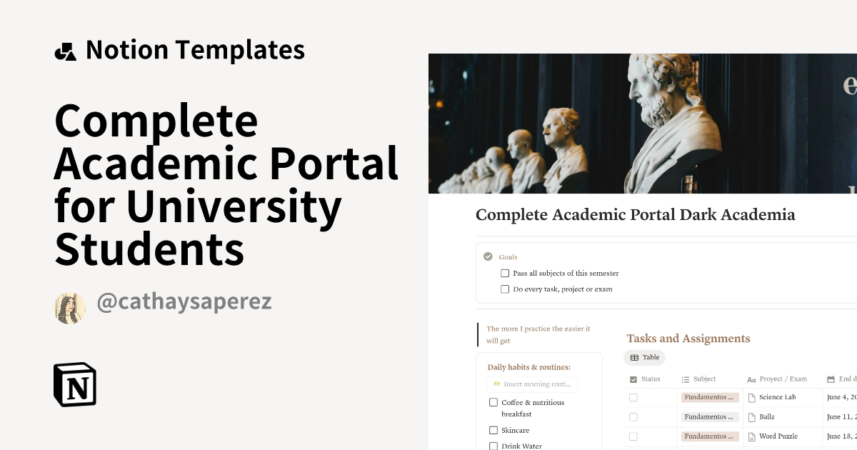 Complete Academic Portal for University Students Template by Cathaysa ...