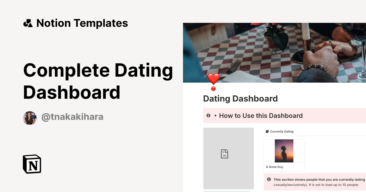 Complete Dating Dashboard Template | Notion Marketplace