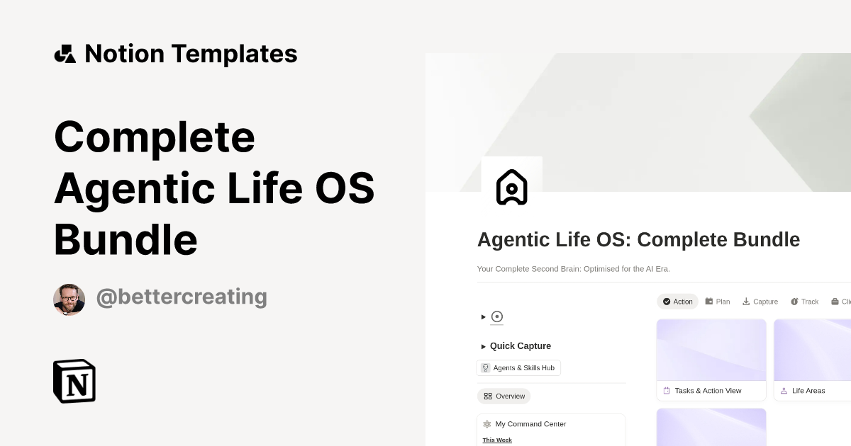 Complete Life OS Bundle Template | Notion Marketplace