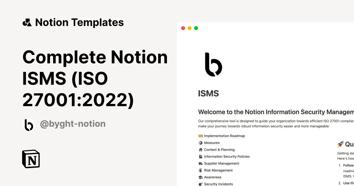 Complete Notion ISMS (ISO 27001:2022) Template | Notion Marketplace