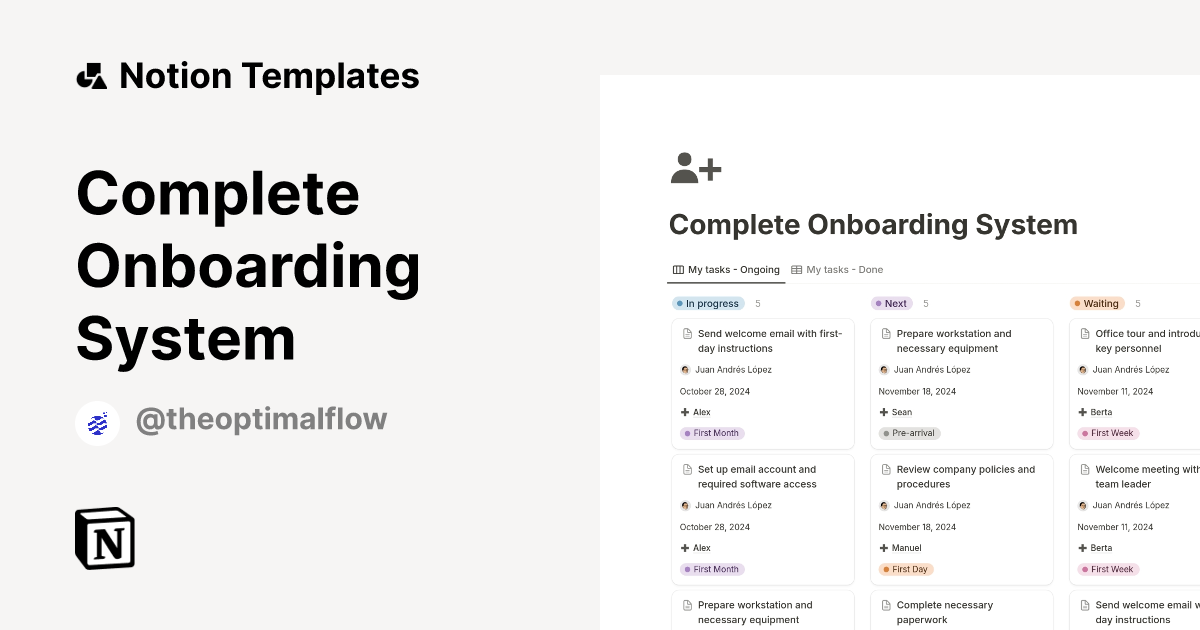 Complete Onboarding System Template | Notion Marketplace