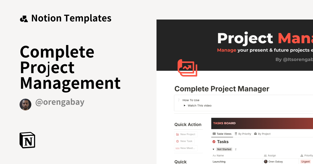 Complete Project Management Template | Notion Marketplace