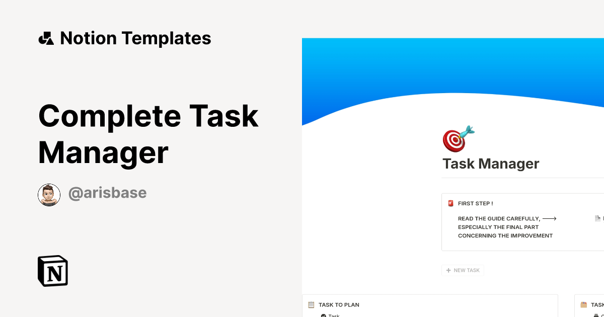 Complete Task Manager Template | Notion Marketplace