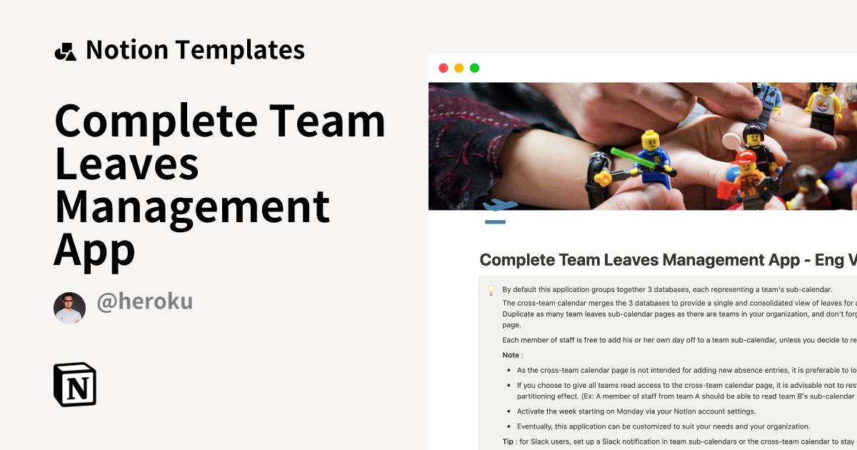 Complete Team Leaves Management App Template | Notion Marketplace