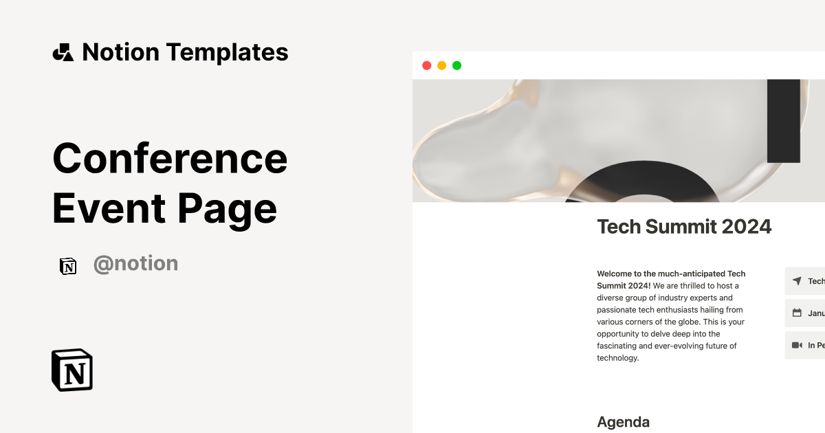 Conference Event Page Template by Notion | Notion Marketplace