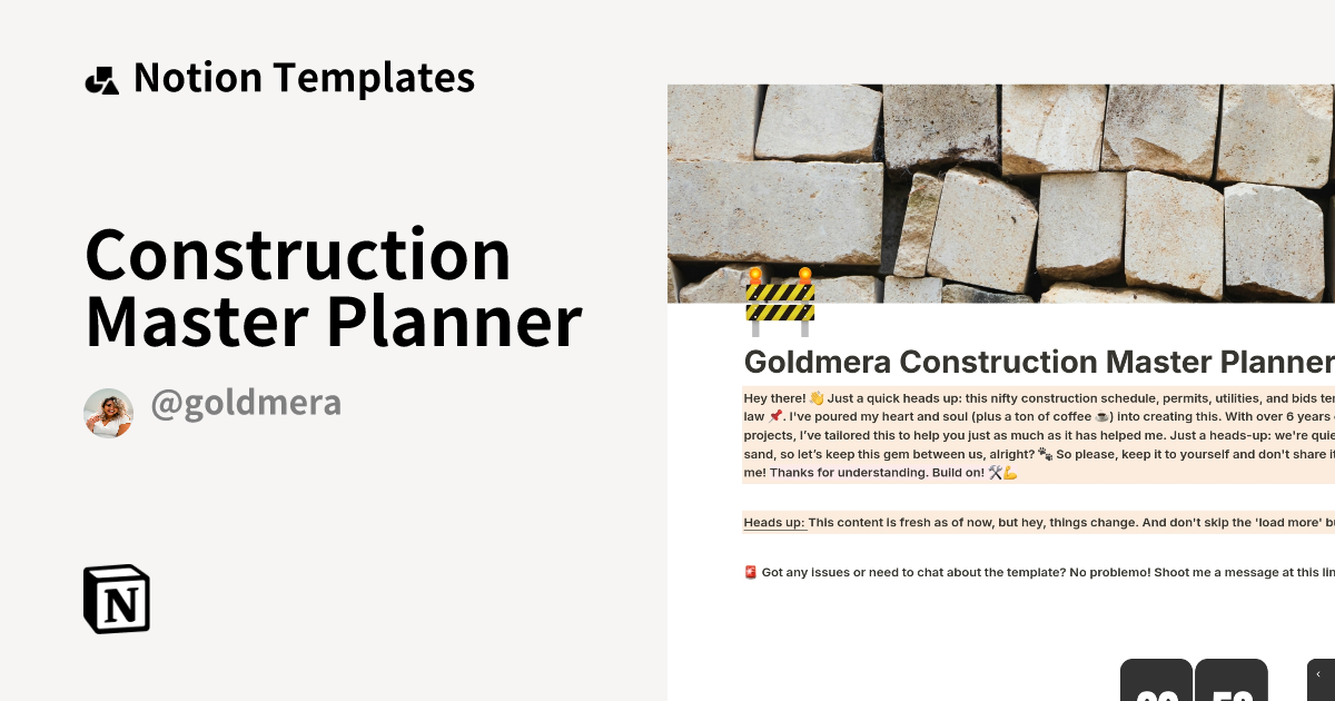 Construction Master Planner Template | Notion Marketplace