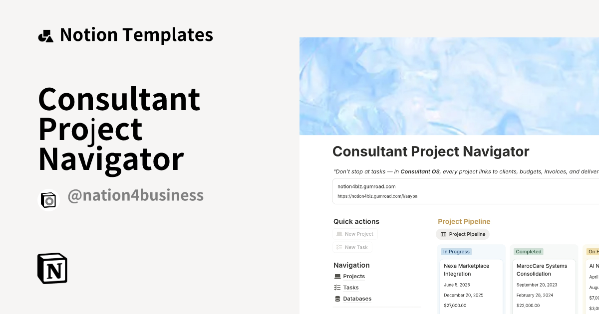 Consultant Project Navigator Template | Notion Marketplace