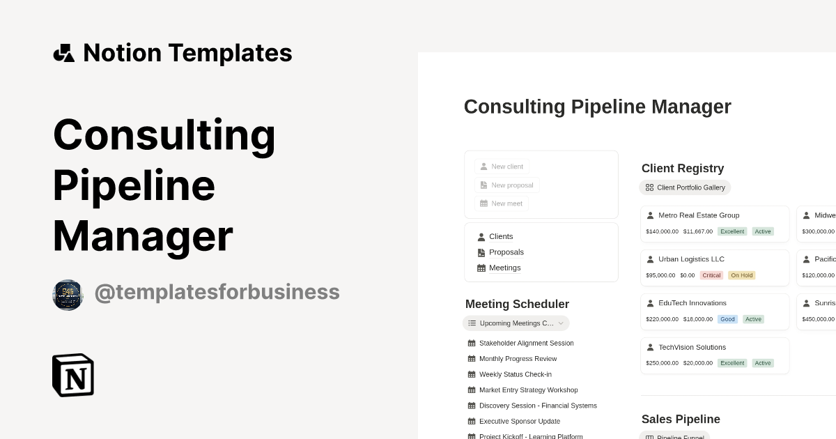 Consulting Pipeline Manager Template | Notion Marketplace