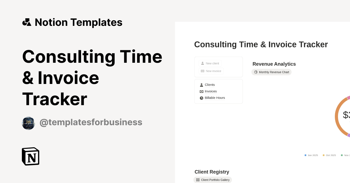Consulting Time & Invoice Tracker Template | Notion Marketplace