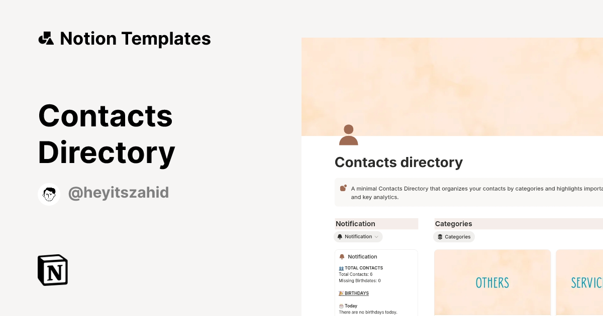 Contacts Directory Template by heyitszahid | Notion Marketplace