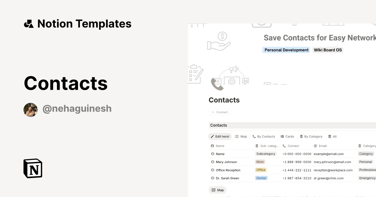 Contacts Template | Notion Marketplace
