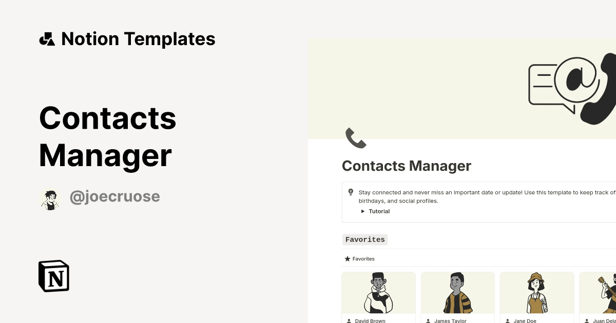 Contacts Manager Template | Notion Marketplace