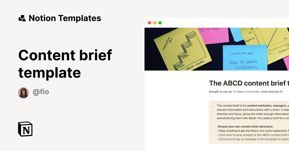Content brief template Template | Notion Marketplace