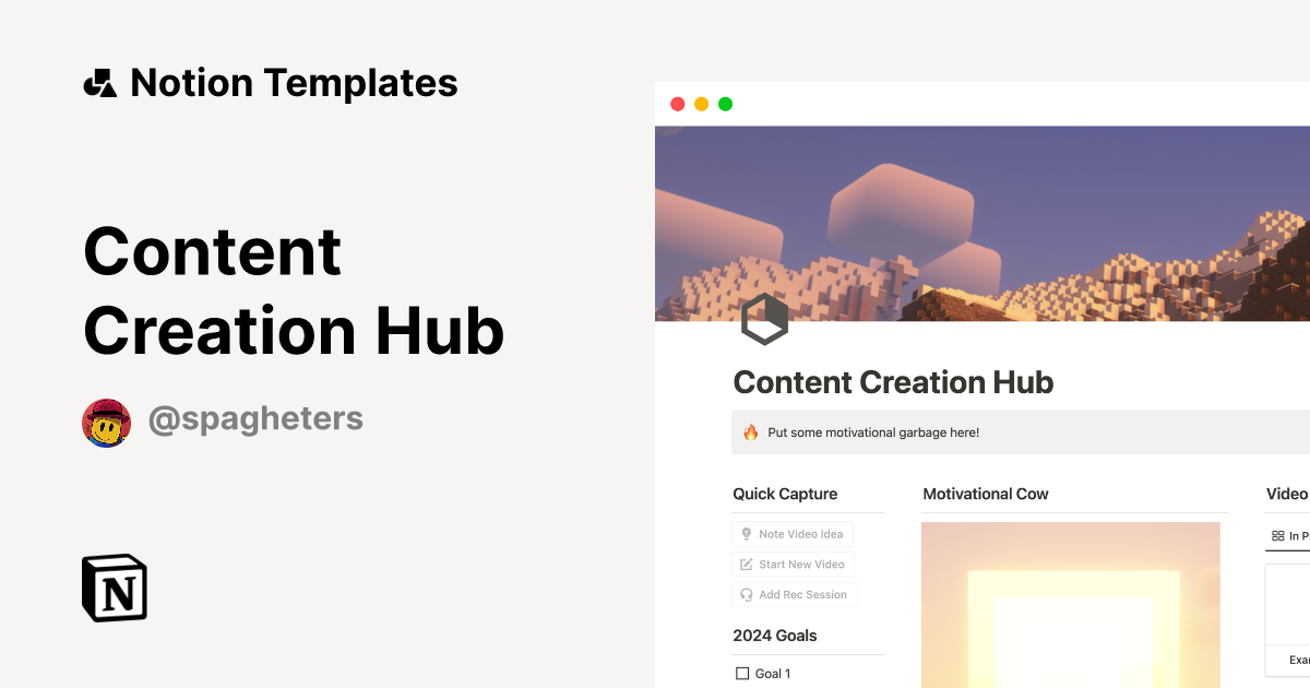 Content Creation Hub Template | Notion Marketplace