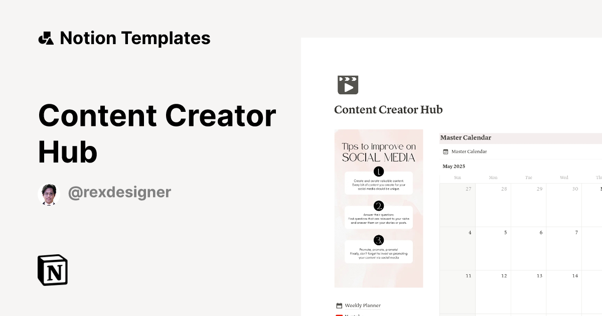 Content Creator Hub Template | Notion Marketplace