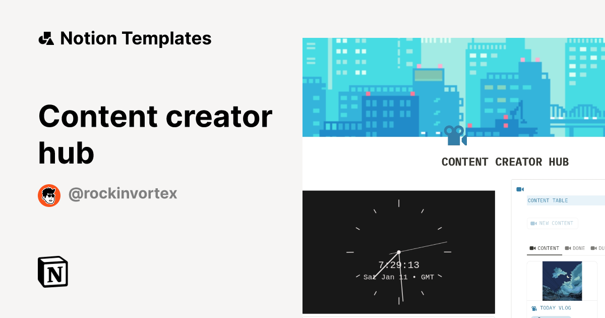 Content creator hub Template | Notion Marketplace