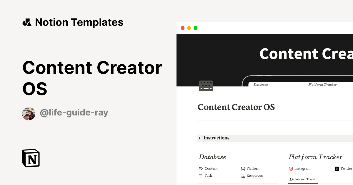 Content Creator OS Template | Notion Marketplace
