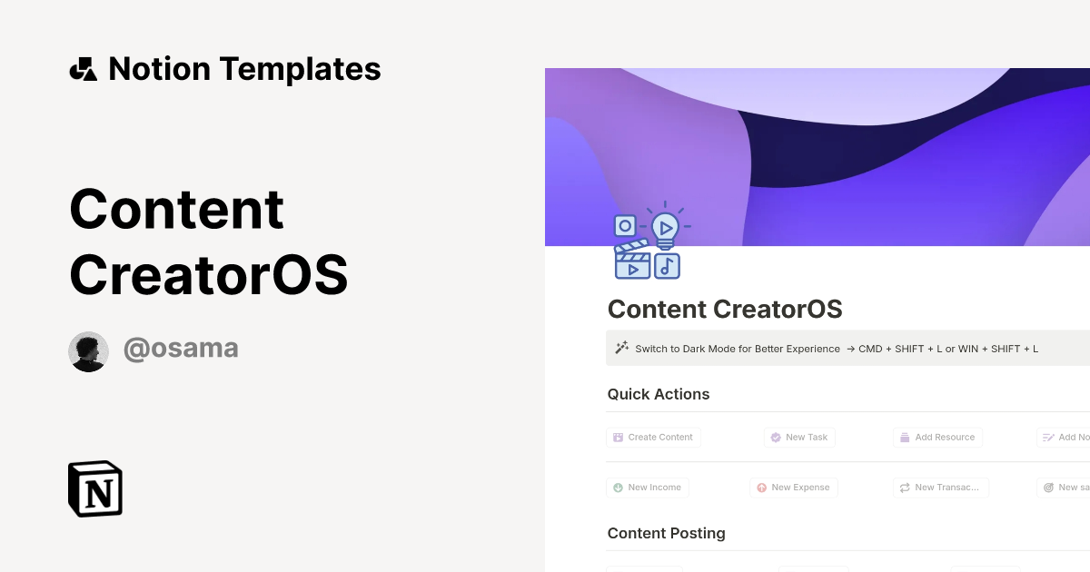 Content CreatorOS Template | Notion Marketplace