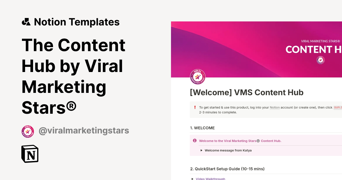 The Content Hub by Viral Marketing Stars® Template by Viral Marketing ...
