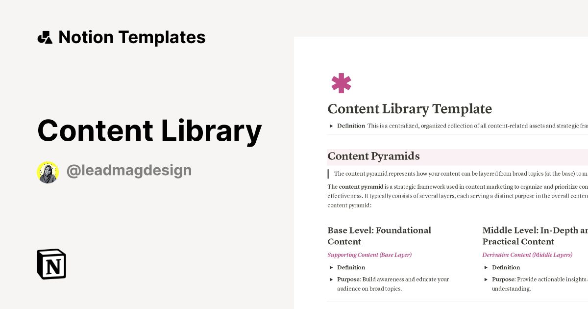 Content Library Template | Notion Marketplace