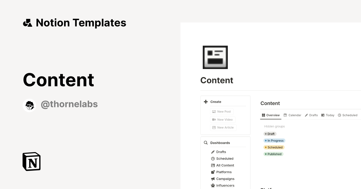 Content Template by ThorneLabs | Notion Marketplace