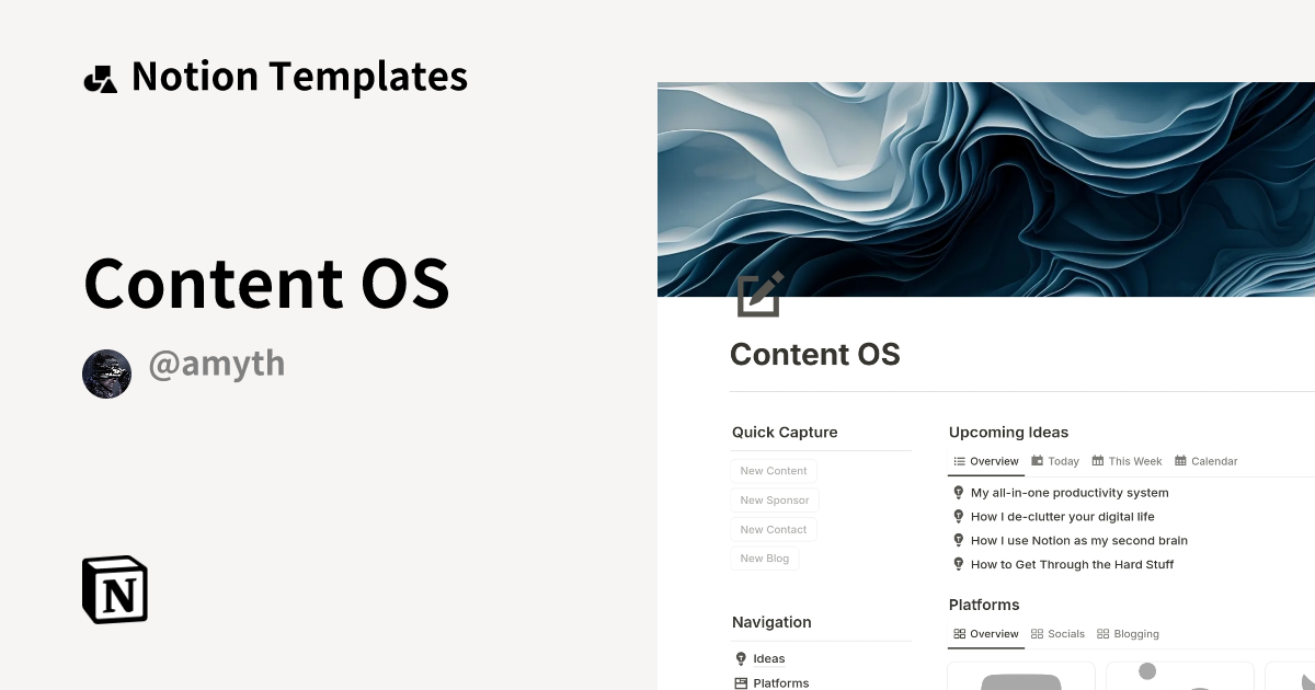Content OS Template by amyth | Notion Marketplace