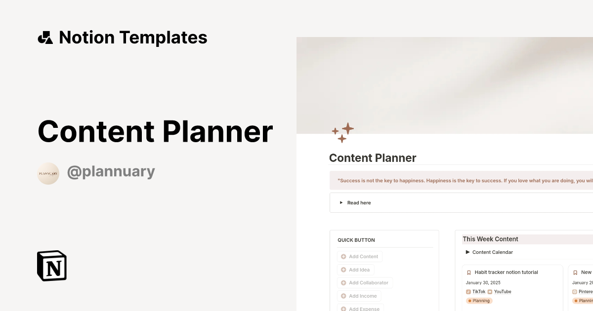 Content Planner Template | Notion Marketplace