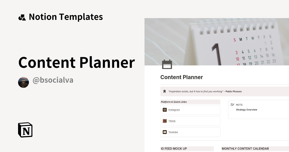 Content Planner Template | Notion Marketplace