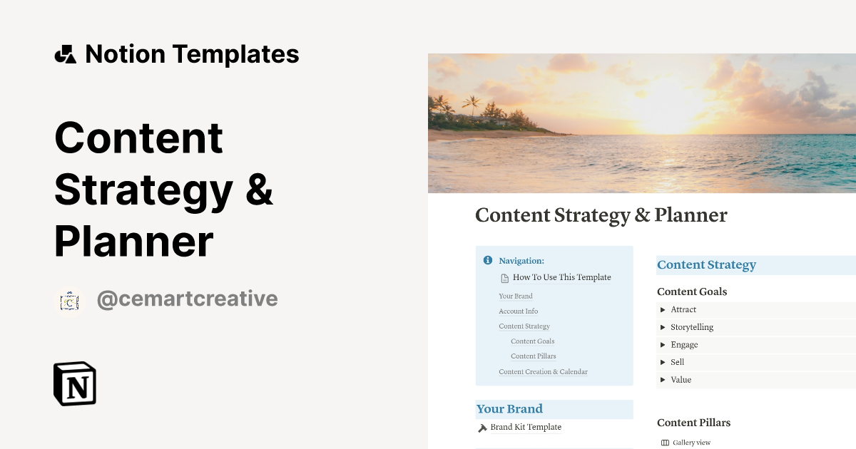 Content Strategy & Planner Template | Notion Marketplace