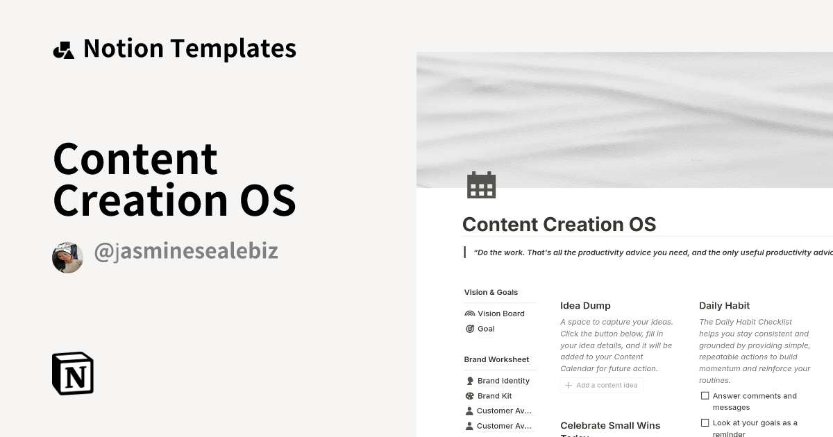 Content Creation OS Template | Notion Marketplace