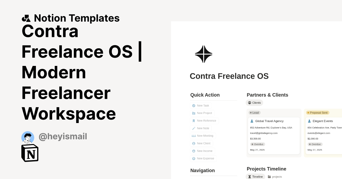 Contra Freelance OS | Modern Freelancer Workspace Template by heyismail ...