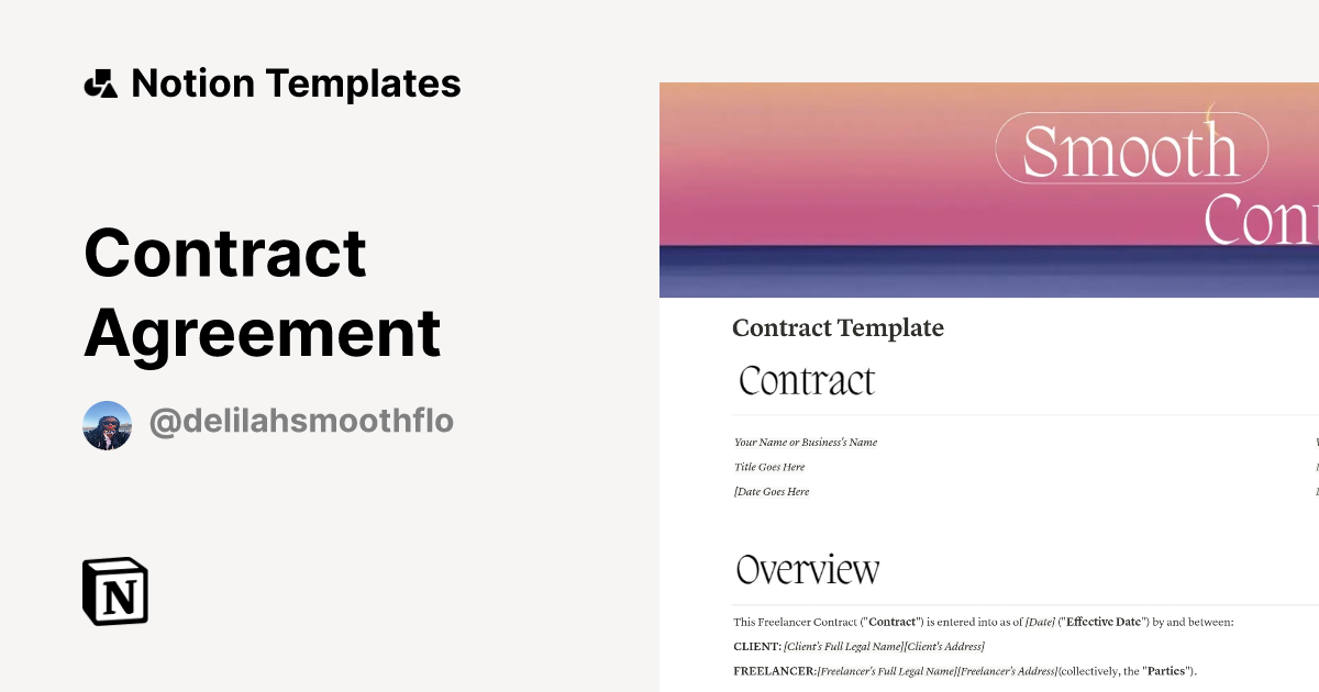 Contract Agreement Template | Notion Marketplace