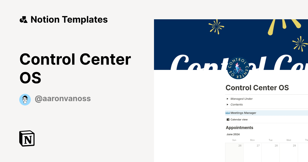 Control Center OS Template by Aaron | Notion Marketplace