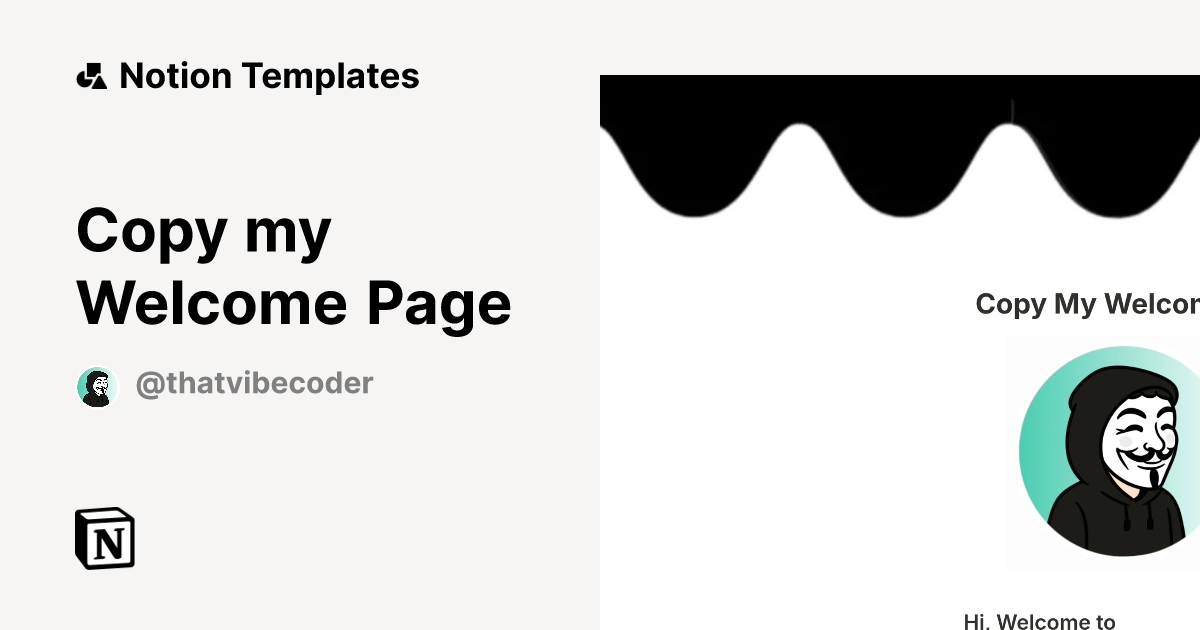 Copy my Welcome Page Template | Notion Marketplace