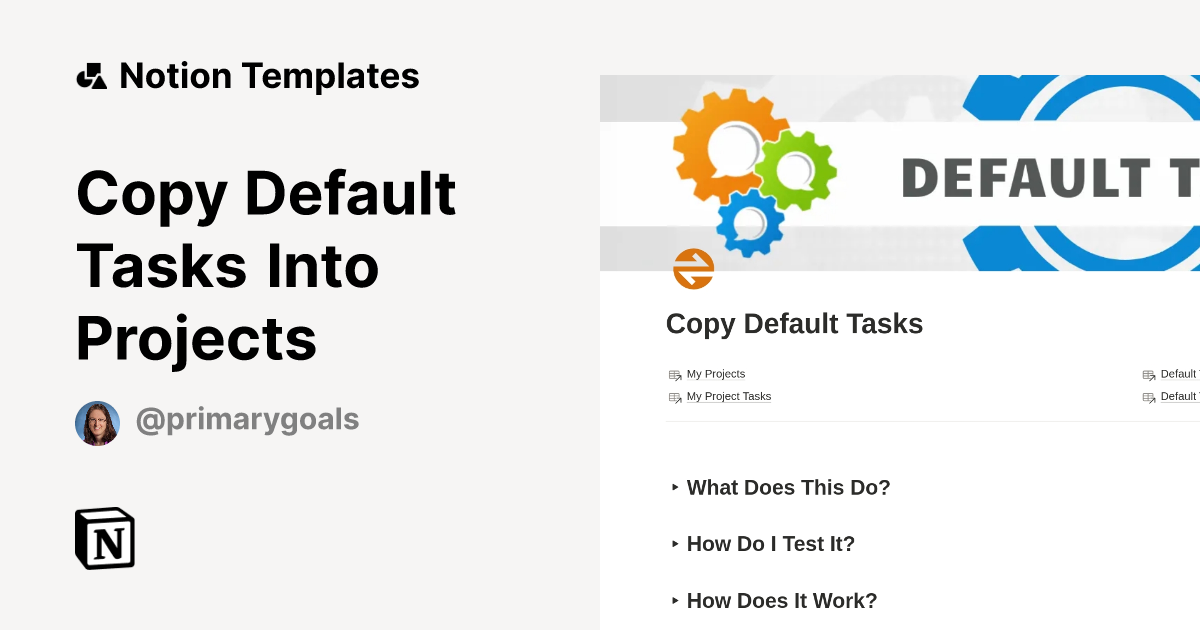 Copy Default Tasks Into Projects Template | Notion Marketplace