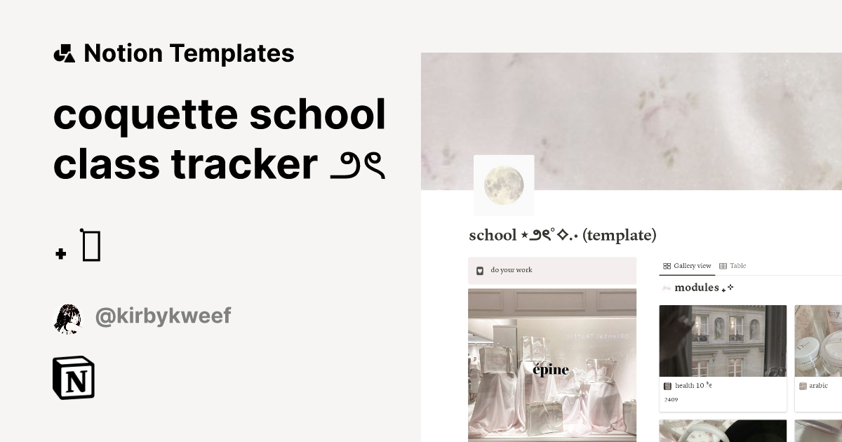 coquette school class tracker ౨ৎ ˖ ࣪⊹ Template by lisa ˚˖𓍢ִ໋🦢˚ | Notion ...