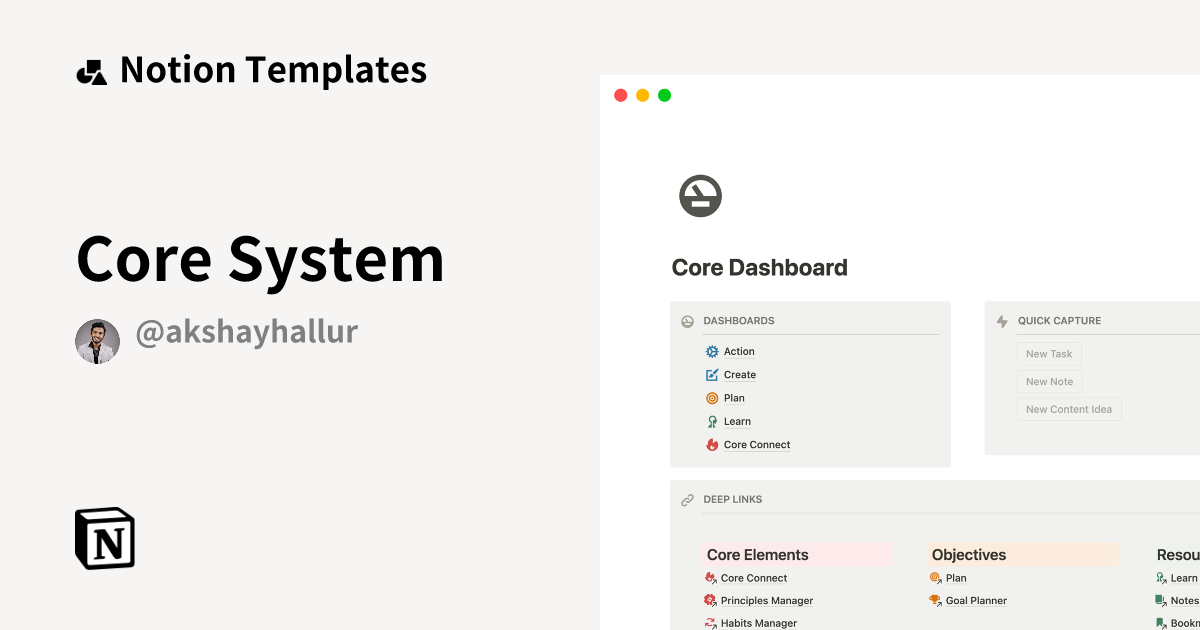 Core System Template | Notion Marketplace