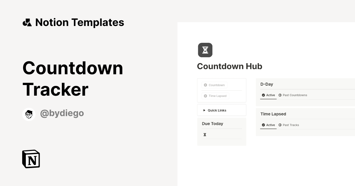 Countdown Tracker Template by byDiego | Notion Marketplace