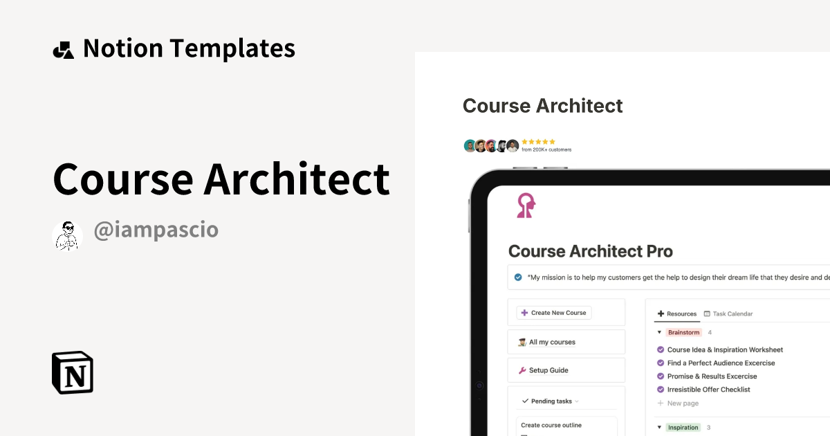 Course Architect Template by Pascio | Notion Marketplace