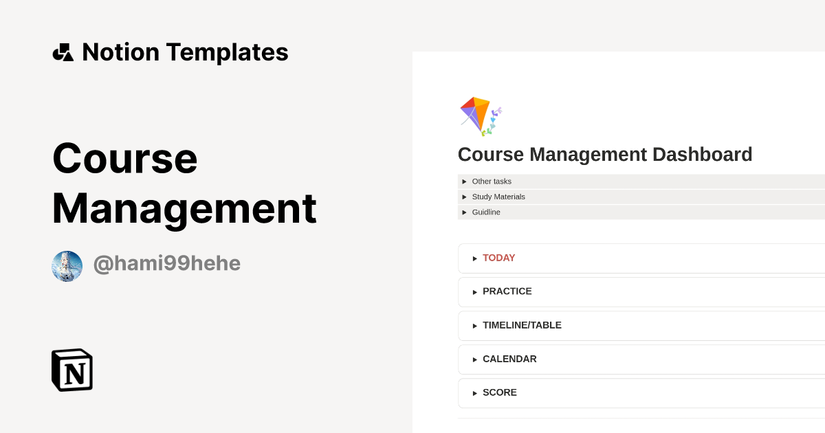 Course Management Template | Notion Marketplace