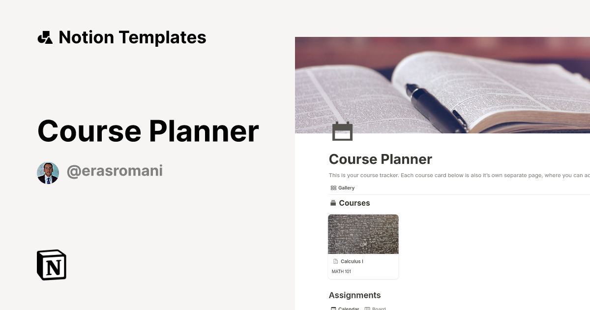 Course Planner Template | Notion Marketplace