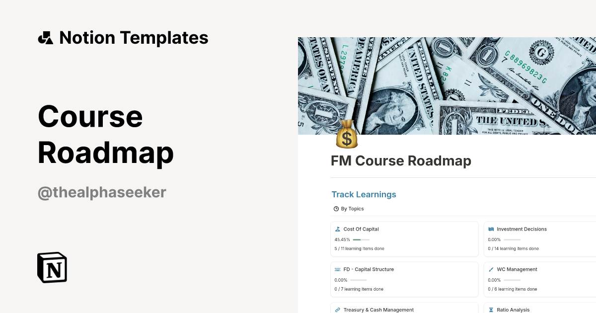 Course Roadmap Template by thealphaseeker | Notion Marketplace
