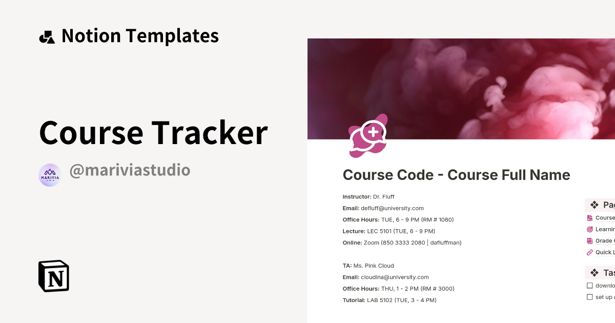 Course Tracker Template | Notion Marketplace