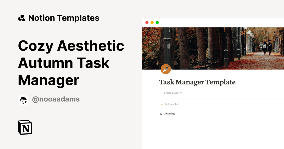Cozy Aesthetic Autumn Task Manager Template | Notion Marketplace