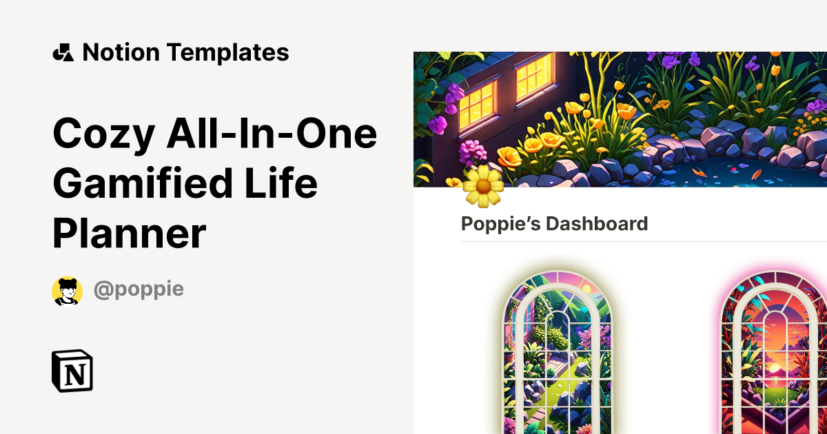 Cozy All-In-One Gamified Life Planner Template | Notion Marketplace