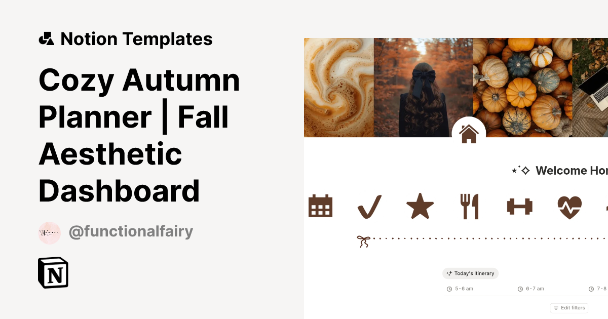 Cozy Autumn Planner | Fall Aesthetic Dashboard Template | Notion ...