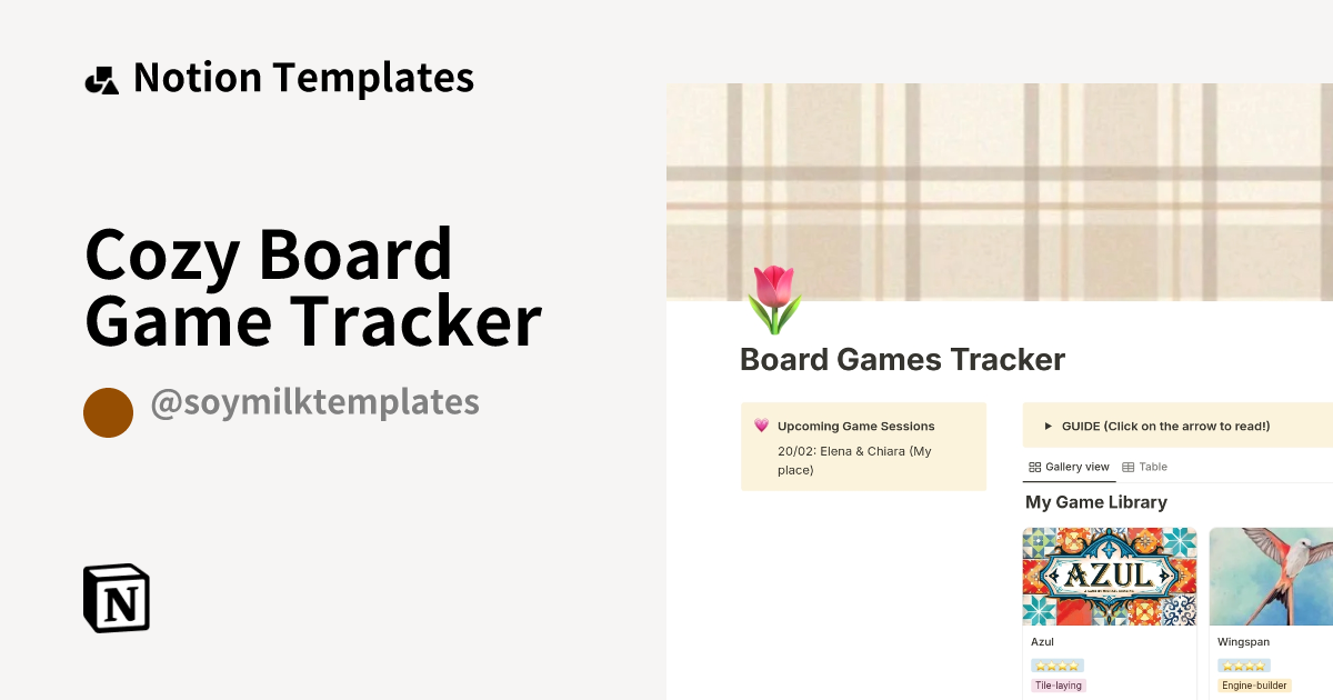 Cozy Board Game Tracker Template | Notion Marketplace