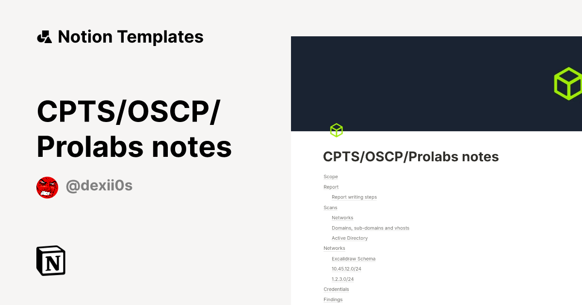 CPTS/OSCP/Prolabs notes Template | Notion Marketplace