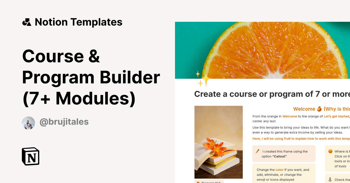 Course & Program Builder (7+ Modules) Template by Brujitales by Sandra ...
