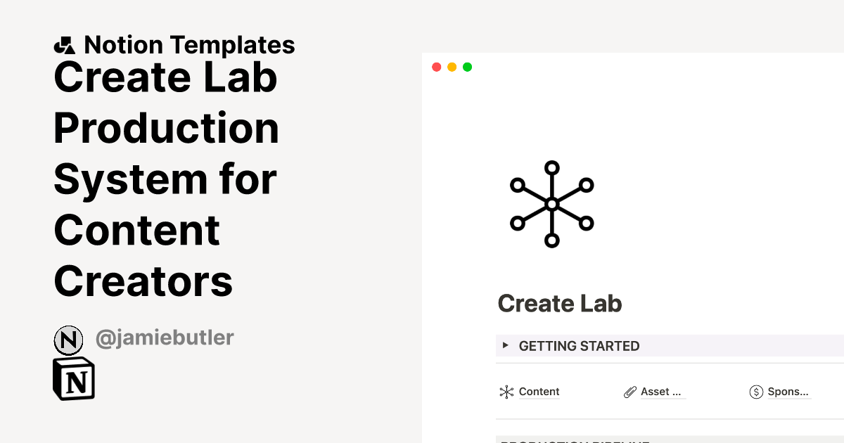 Create Lab Production System for Content Creators Template | Notion ...